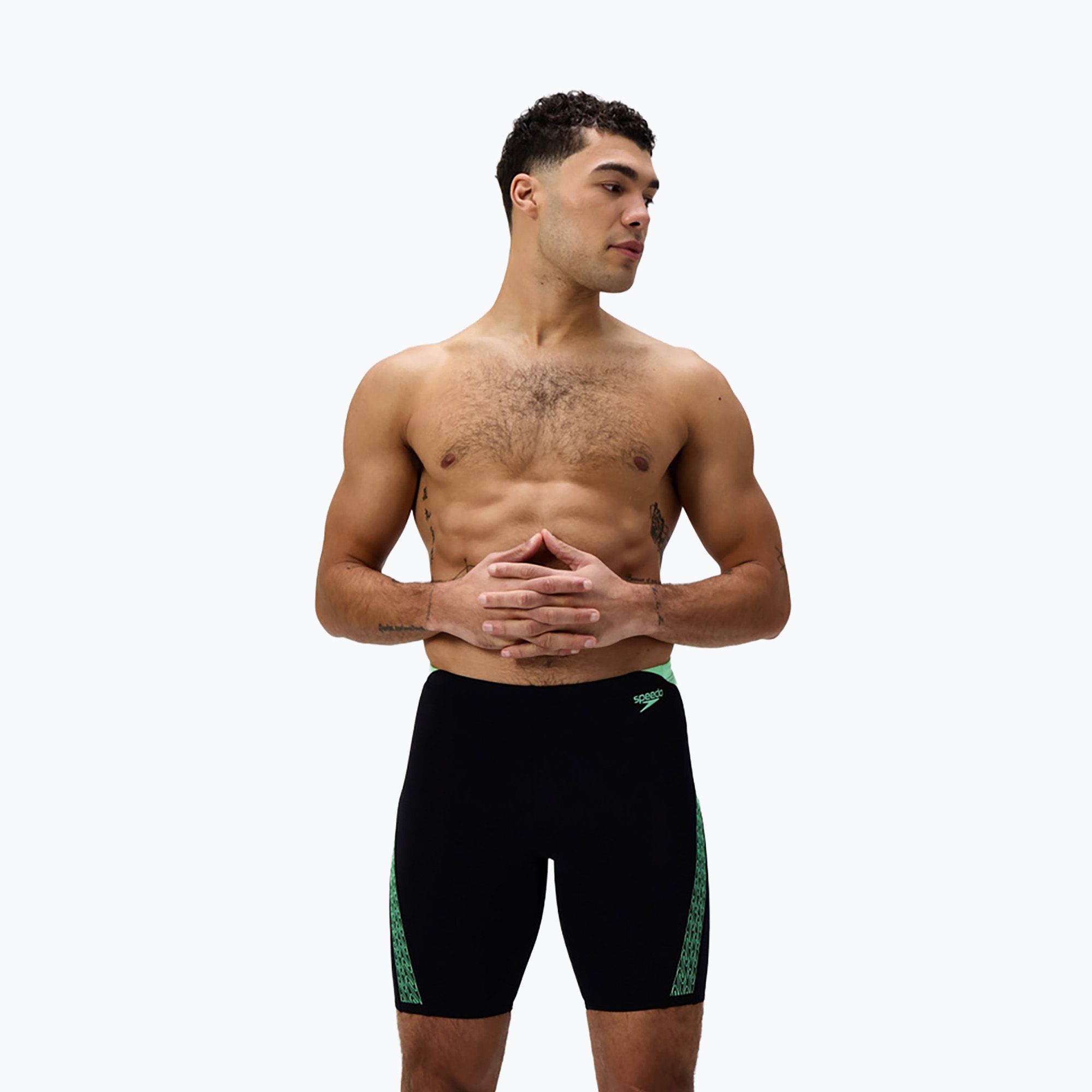 Speedo Hyper Boom Splice, costume da bagno da uomo nero/alfa verde (8 ...