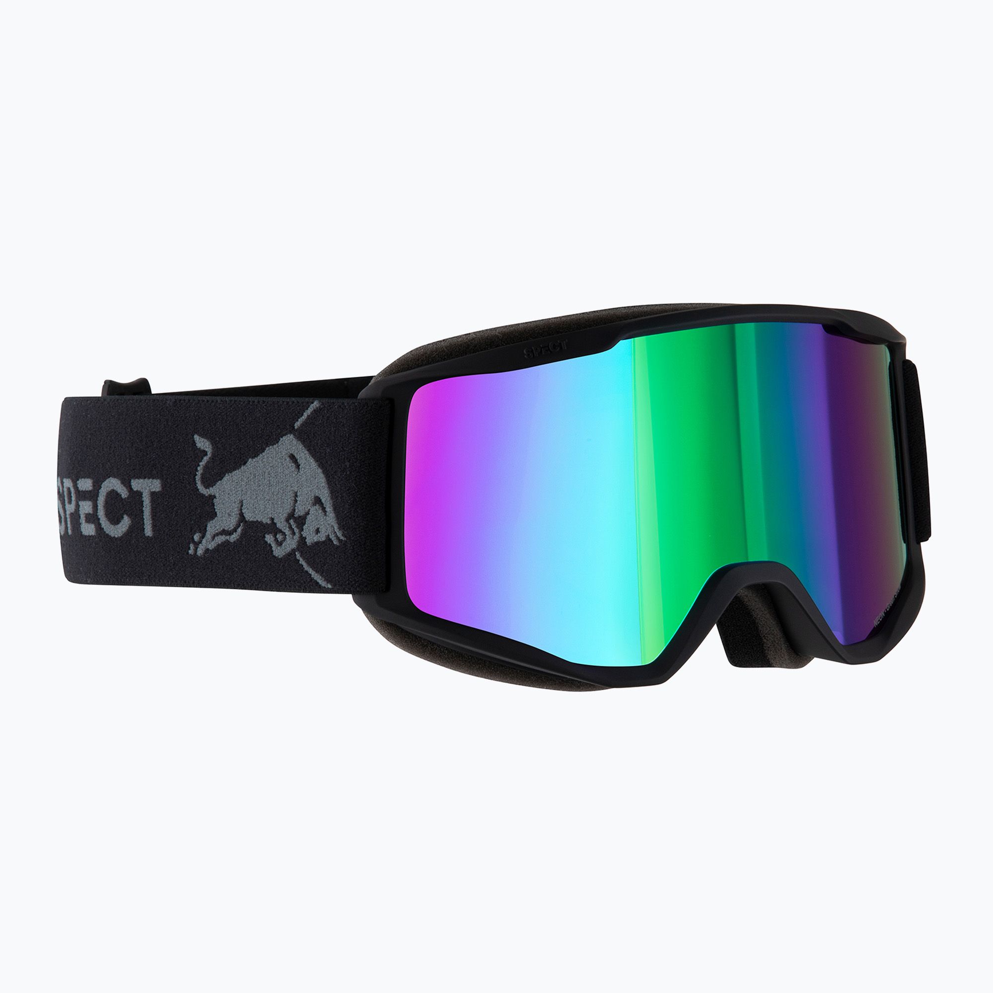 Maschera da sci Red Bull Spect Neon matte black/brown with green mirror ...